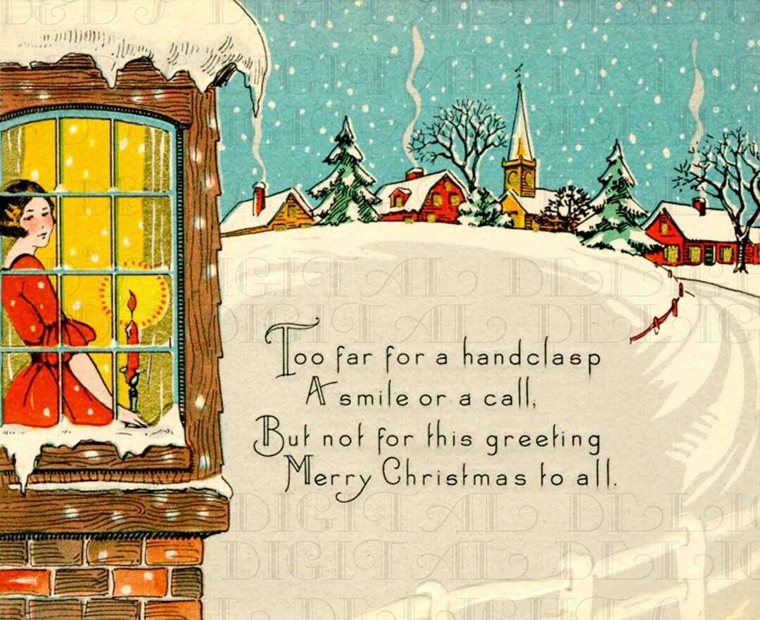 1920s Deco FLAPPER Christmas Card. VINTAGE Digital Flapper Christmas ...