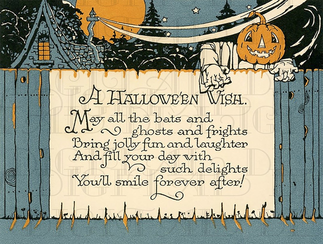 Rare. Jack O Lantern Ghost Card! Vintage HALLOWEEN Digital Download ...