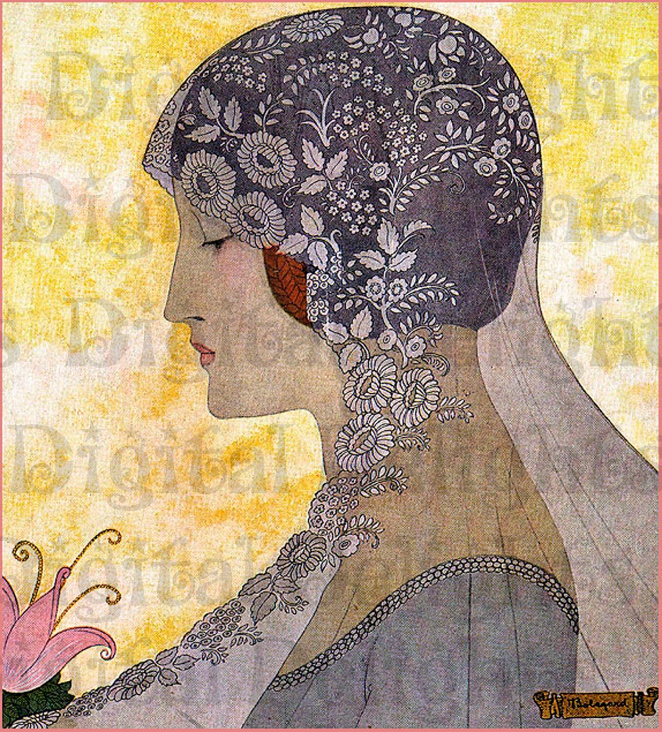 Vintage Bride Illustration