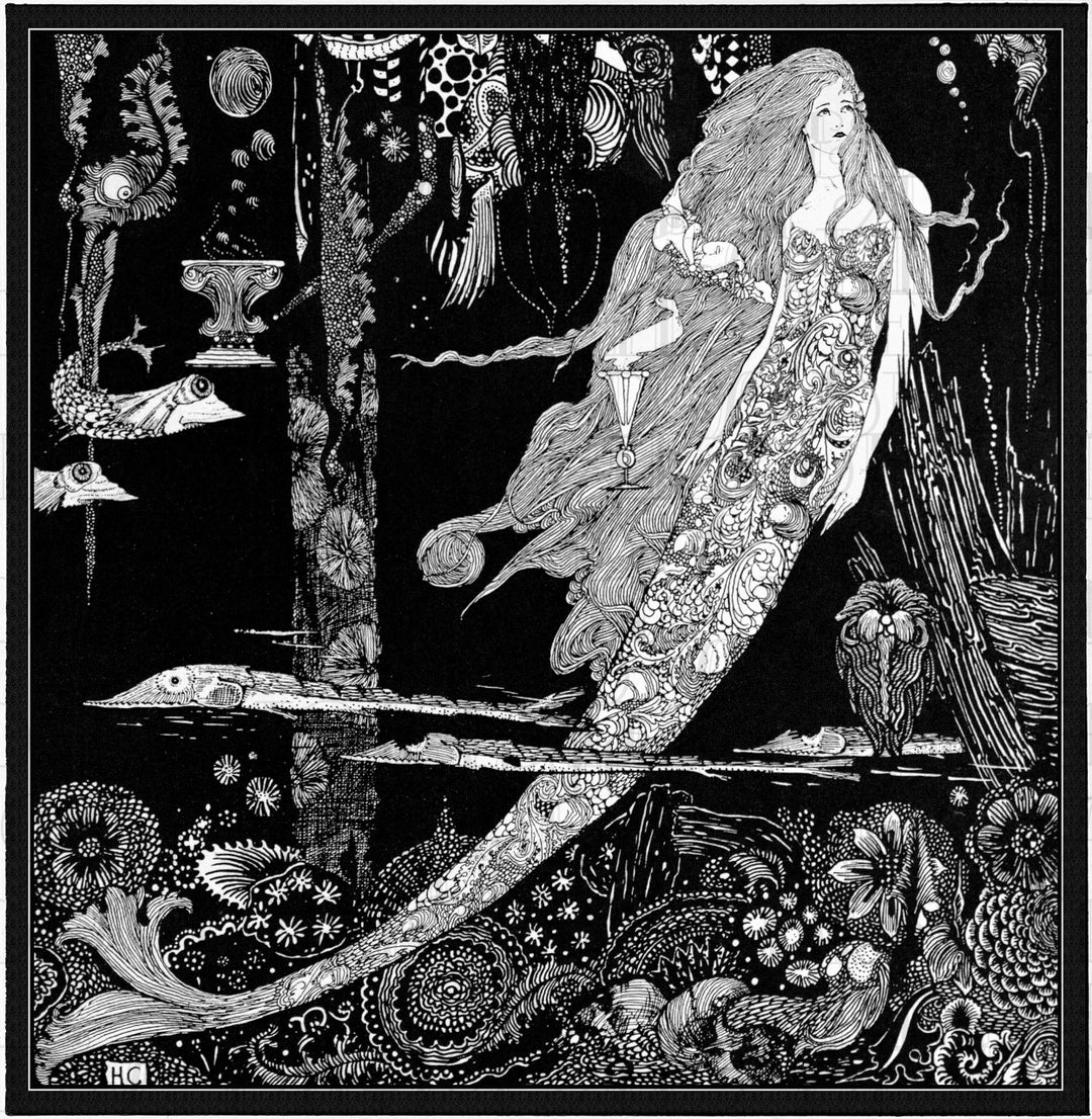 SPECTACULAR Mermaid. Vintage MERMAID Illustration. Vintage Mermaid ...