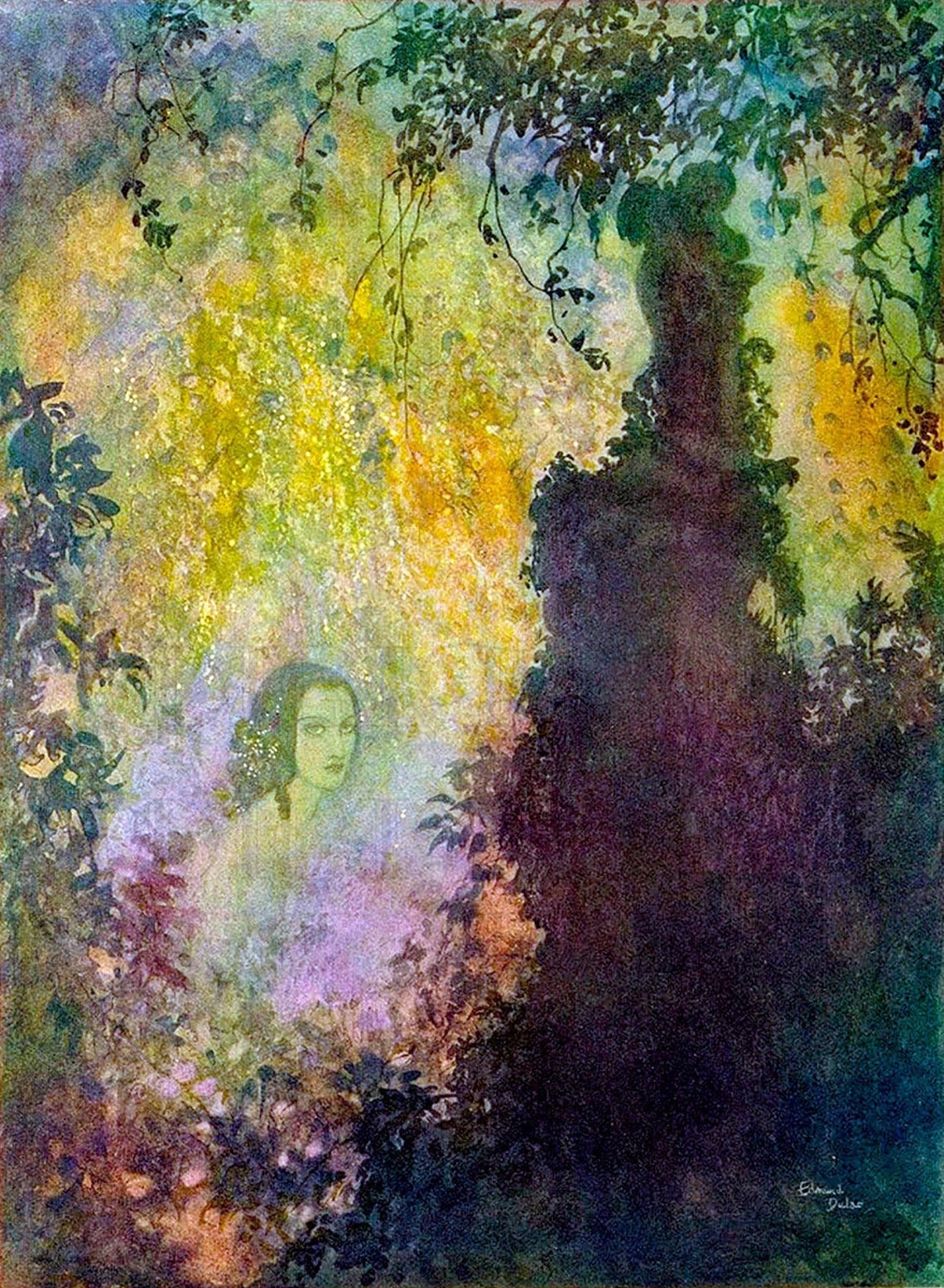 A FACE in the Mist. DIGITAL Vintage Fairy Tale Illustration. | Etsy