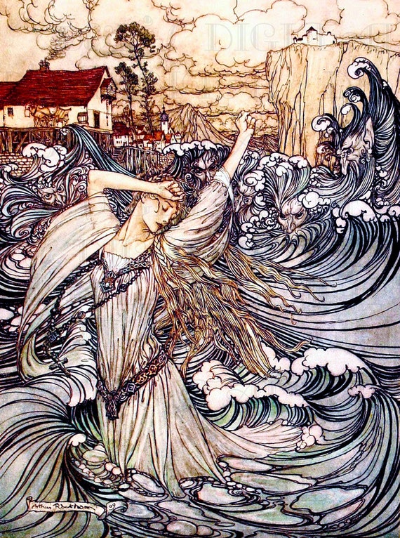 GORGEOUS Water Sprite. DIGITAL Vintage Fairy Tale - Etsy