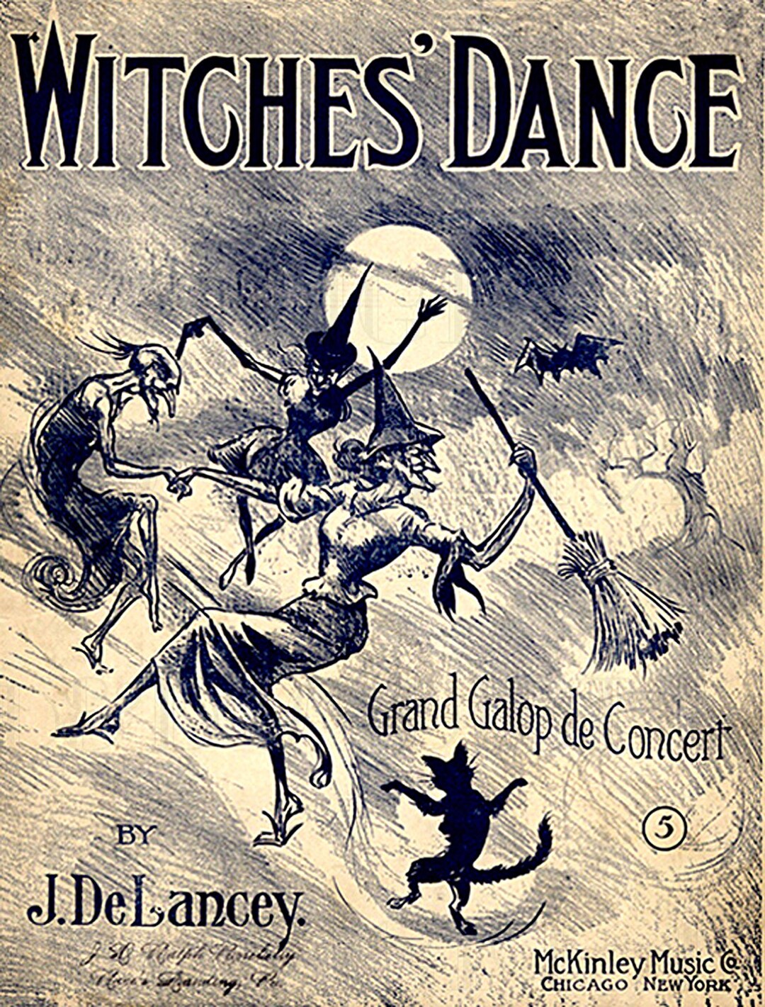 Vintage Witches Dance Illustration: Rare Halloween Digital Download - Etsy