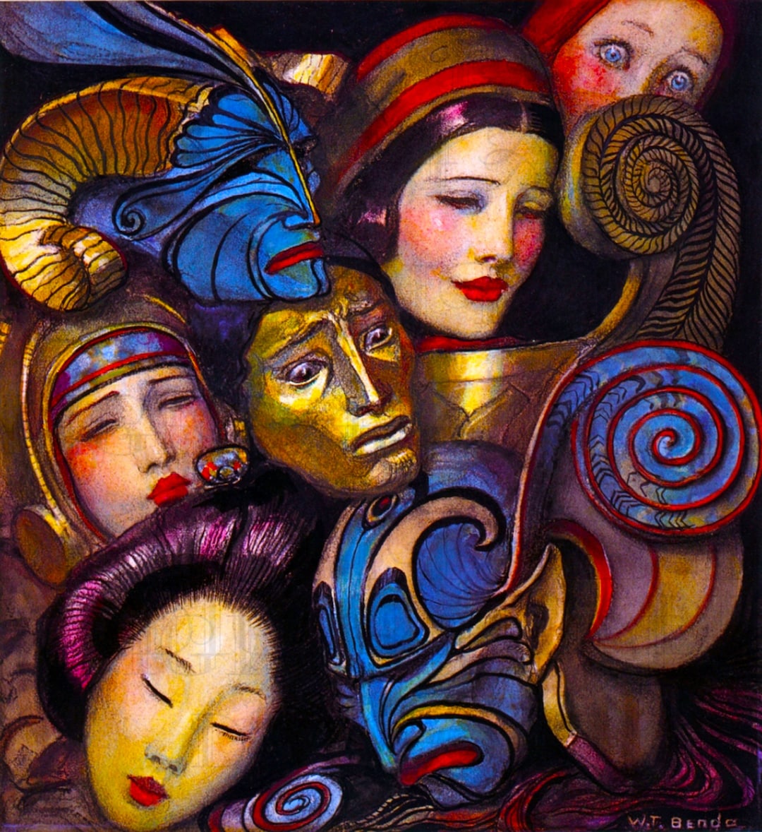 Mardi Gras INTRIGUING Wild Odd Masks and Hidden FLAPPER! Art Deco ...