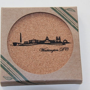 Set of 4 City Skyline Square Cork Coaster 4x4 - Etsy