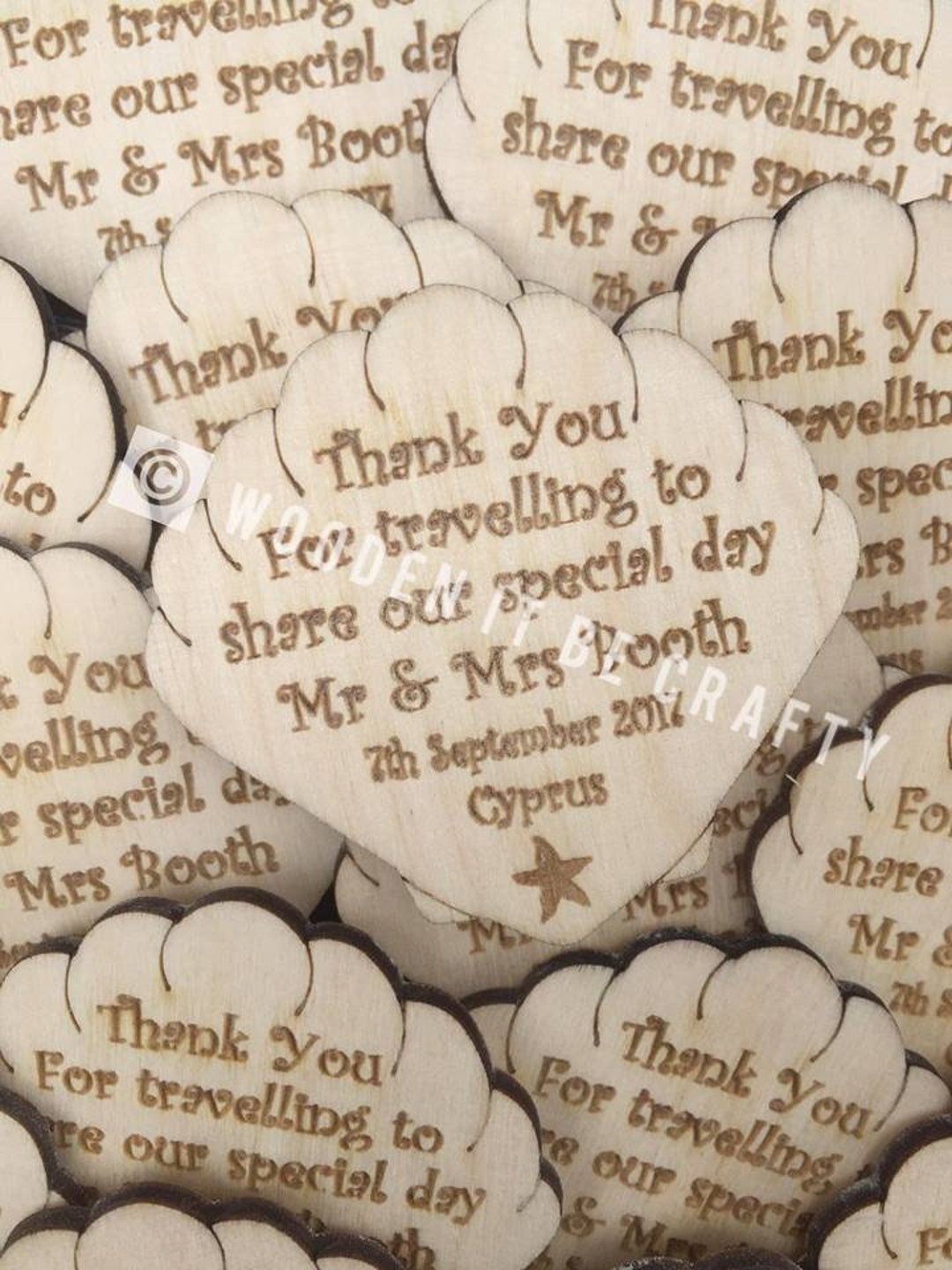 Personalised Laser Engraved Sea Shell clam Wedding Favour / - Etsy