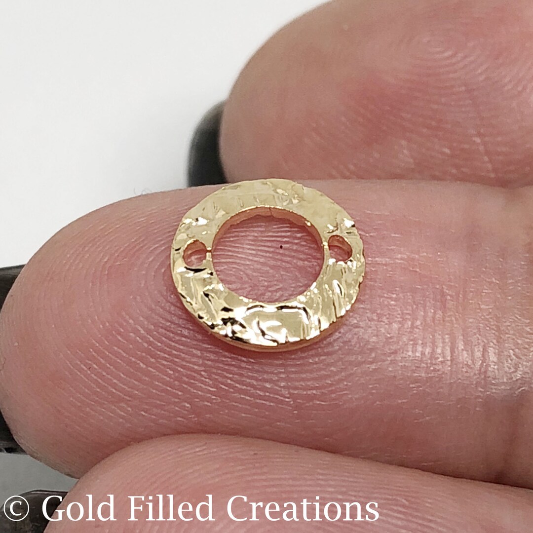 Gold Filled Hammered Round Connectors Bulk , 5 20 50 100pcs 25%OFF ...