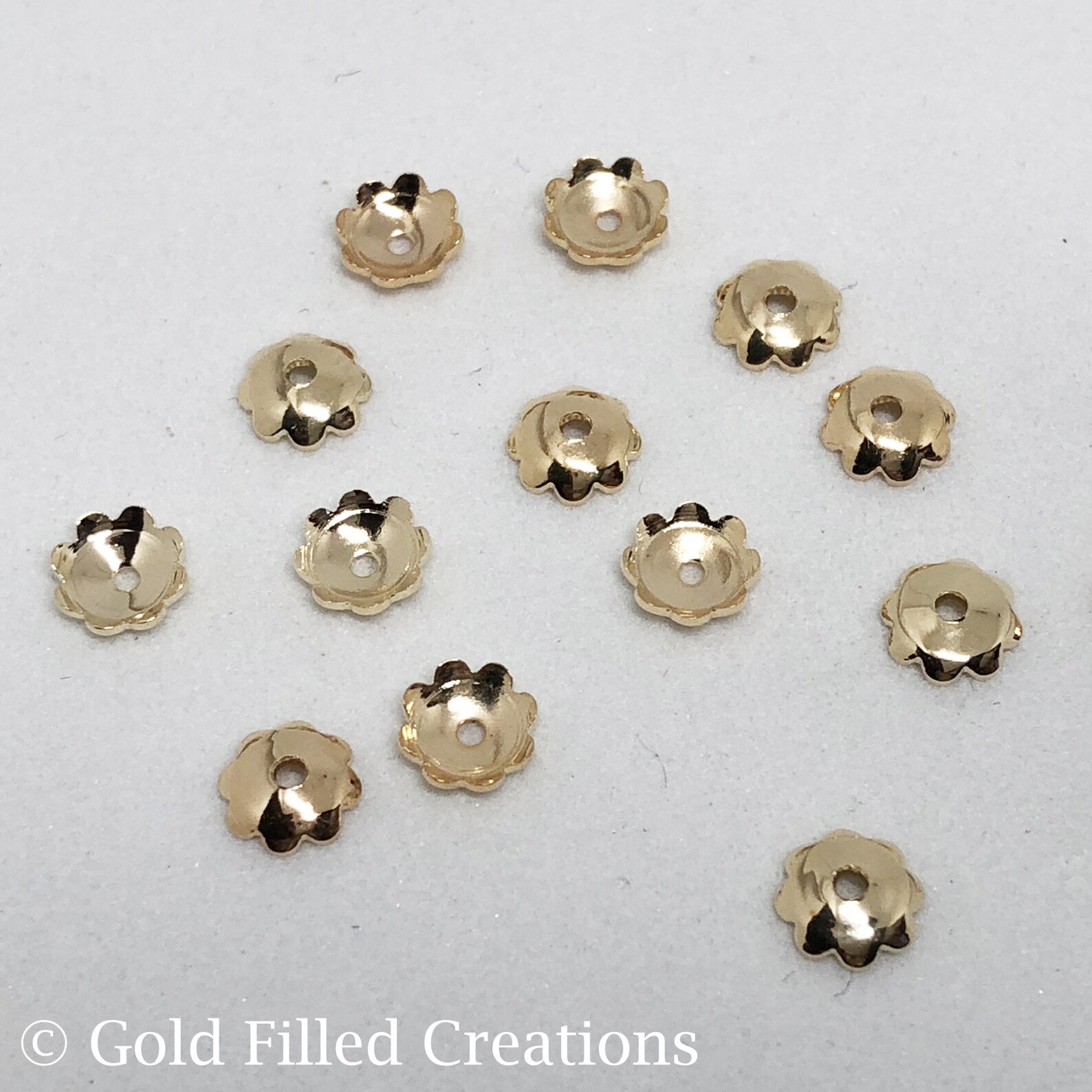 Gold Filled Dome Bead Caps 5mm Bulk , 10 50 100 Pcs 20% off , Gold Bead ...