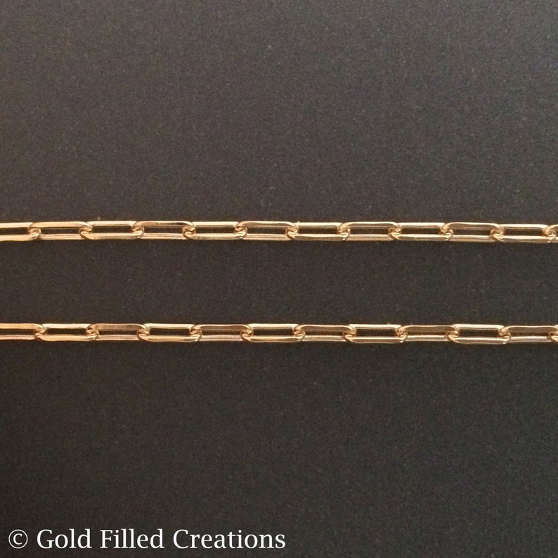 Gold Filled Chain Elongated Flat Cable Links 2.1-5.5mm , 1 3 5 10 ...