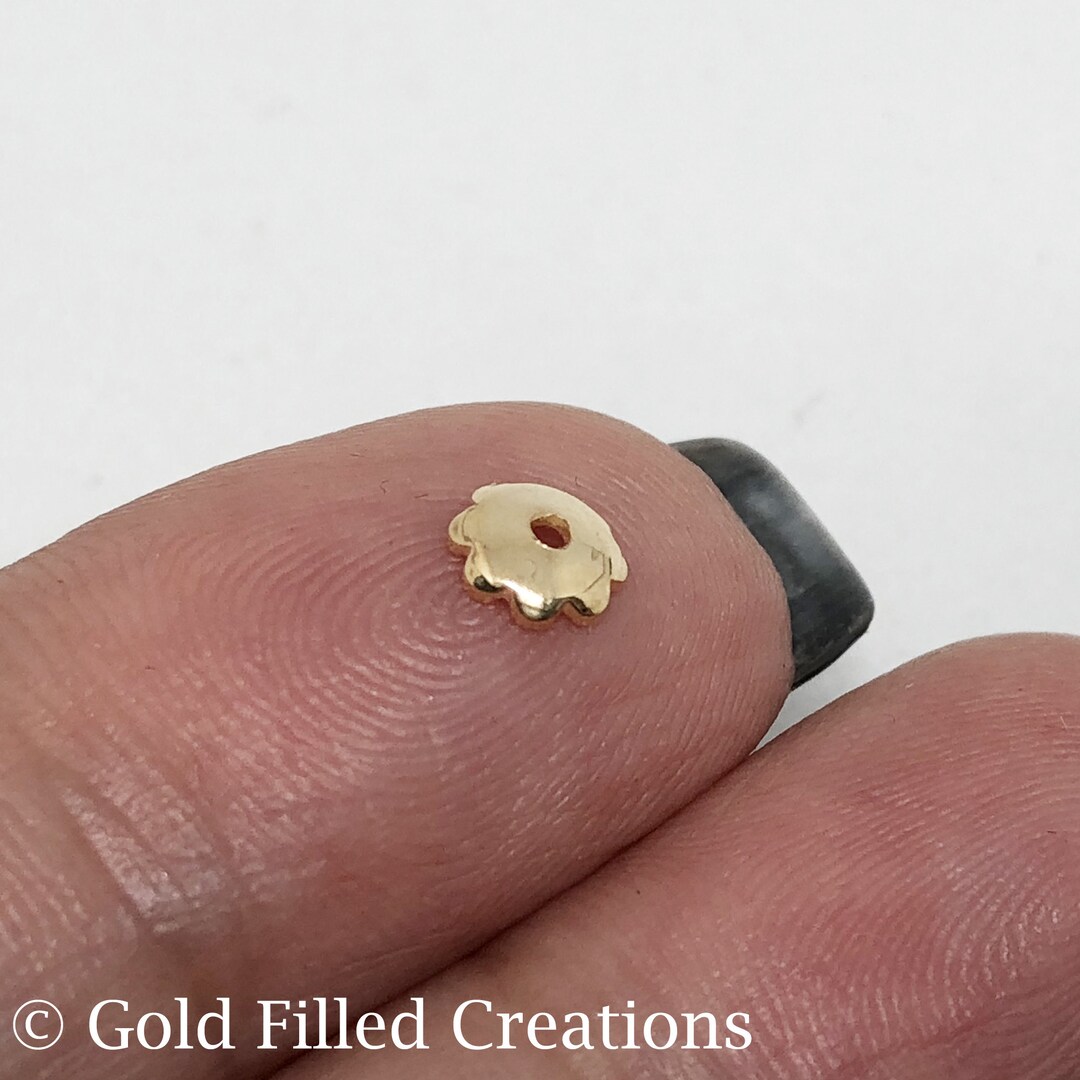 Gold Filled Dome Bead Caps 5mm Bulk , 10 50 100 Pcs 20% off , Gold Bead ...