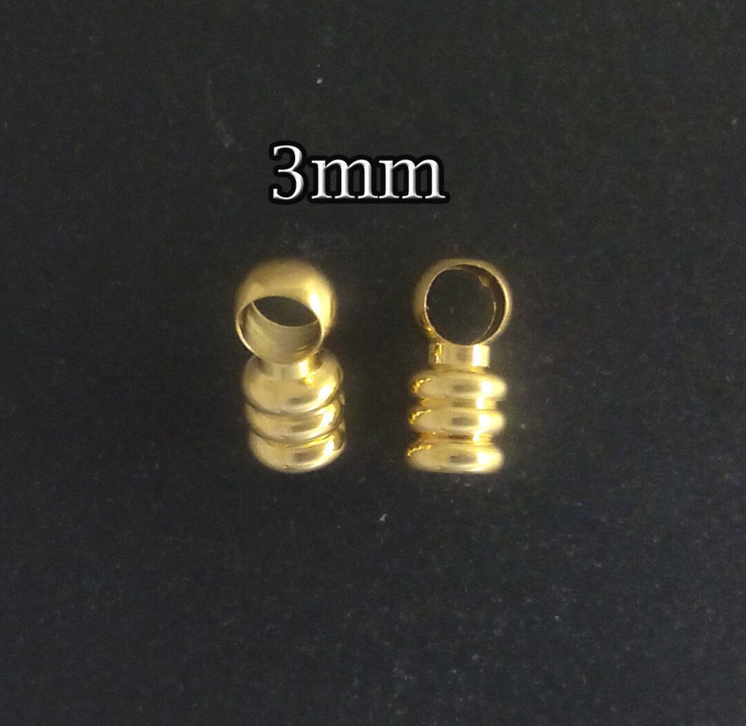 Gold Filled End Caps 3mm Bulk , 4 20 50 Pcs 25%off , Gold Fill Leather ...