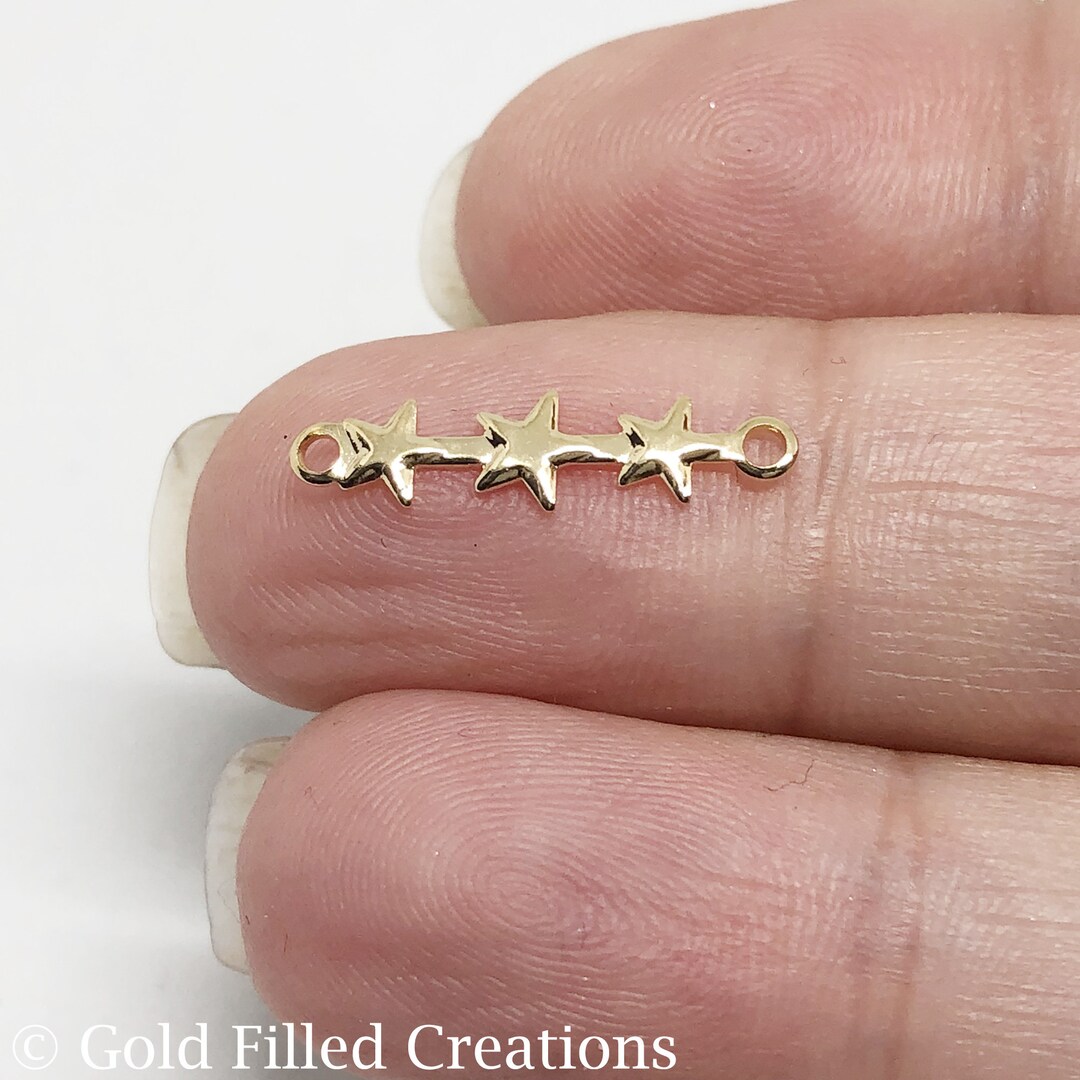 Gold Filled Star Connectors Charms Bulk , 10 25 50 100 Pcs 25%OFF, Gold ...