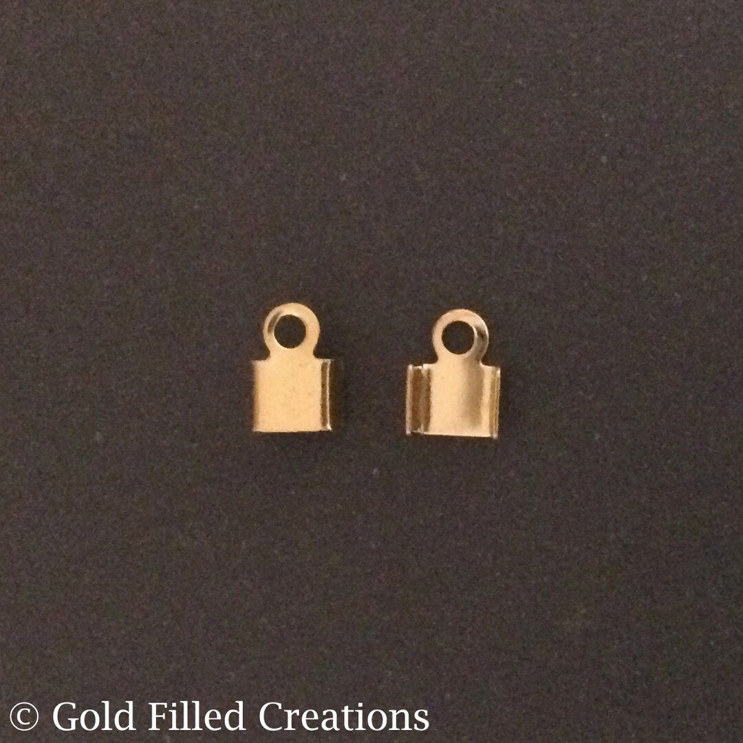 Gold Filled Crimp End Caps 3mm Bulk , 20 100 200 Pcs 25% off , Gold ...