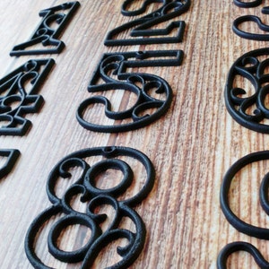 Rustic Cast Iron House Numbers Aged Brass 4.5 Inches - Etsy