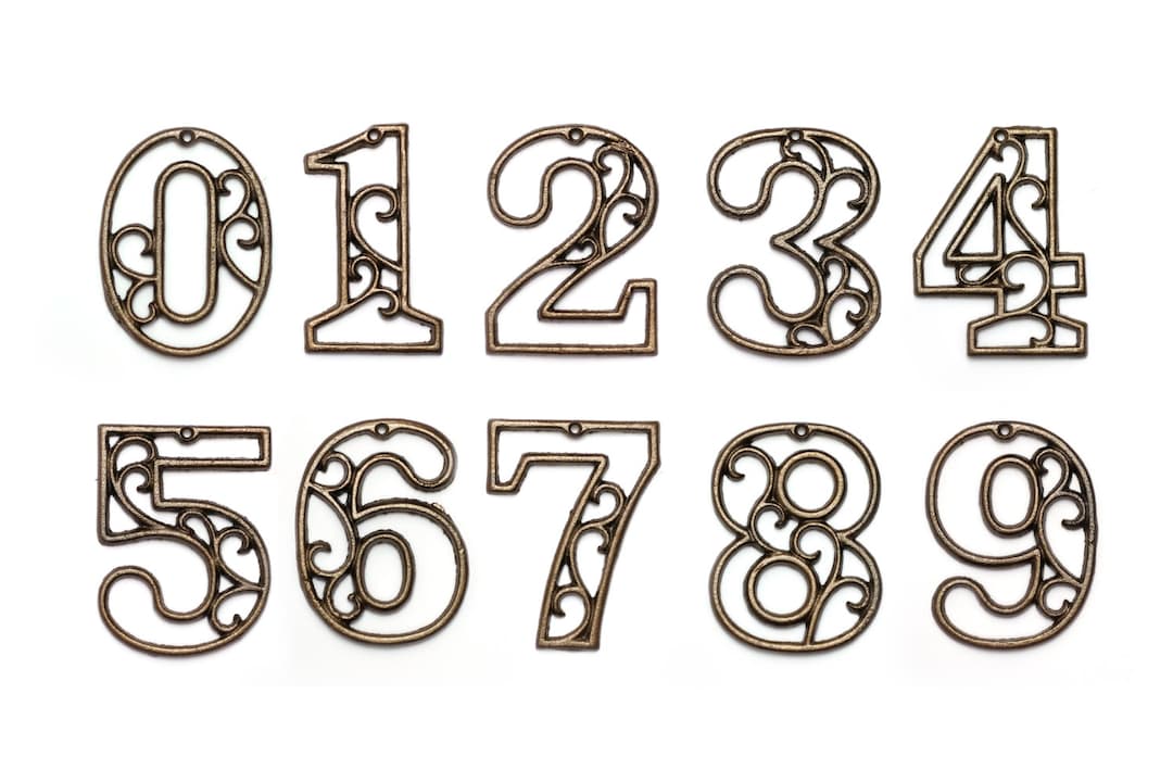 Rustic Cast Iron House Numbers Aged Brass 4.5 Inches - Etsy