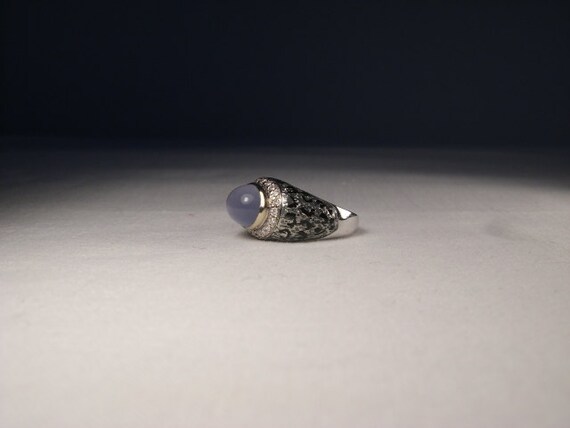 Magnificent 18K White Gold Hidalgo Diamond Chalcedony… - Gem