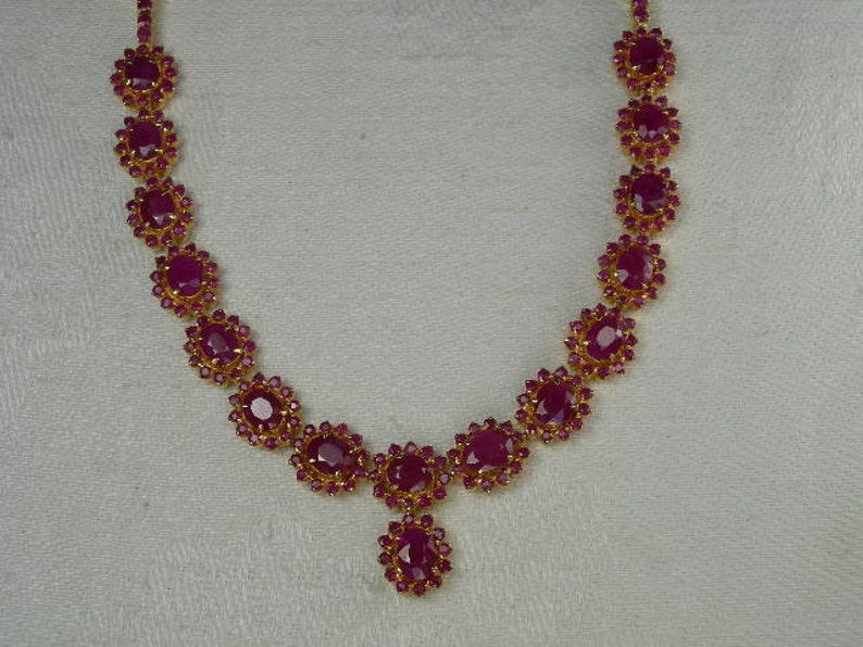 Magnificent Estate 24K 22K Yellow Gold 40 Carat Ruby Rubies Necklace - Etsy