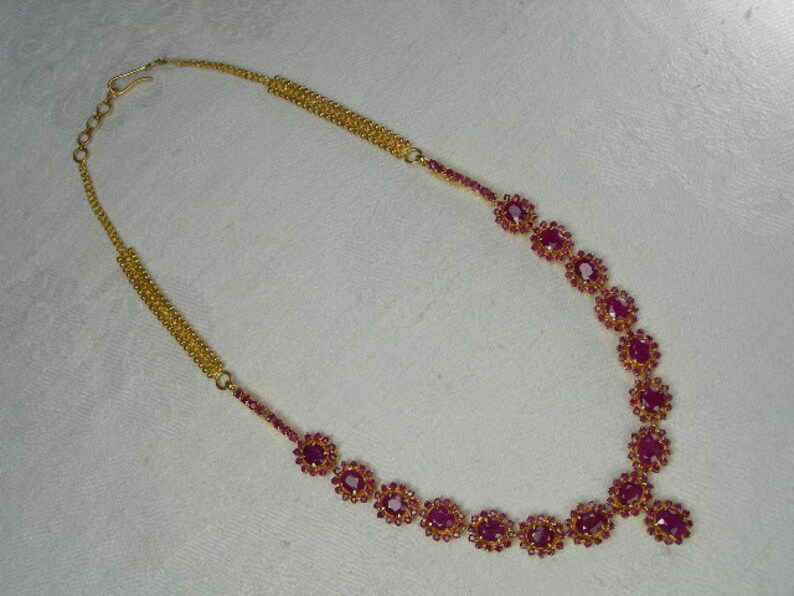 Magnificent Estate 24K 22K Yellow Gold 40 Carat Ruby Rubies Necklace - Etsy