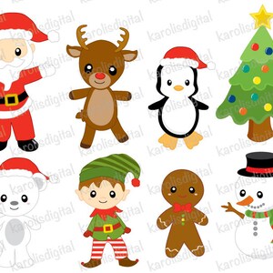 Christmas Santa and Friends Clip Art Set - Etsy