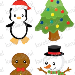 Christmas Santa and Friends Clip Art Set - Etsy