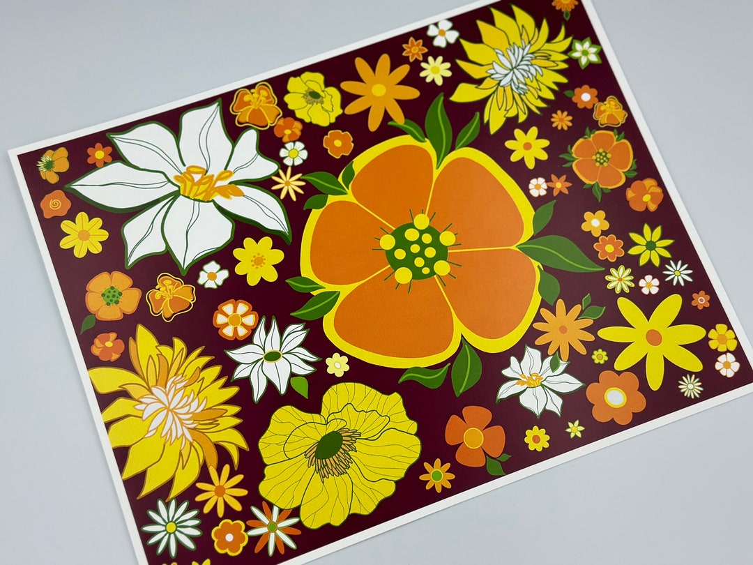 Flower Power Wall Art Print - Etsy