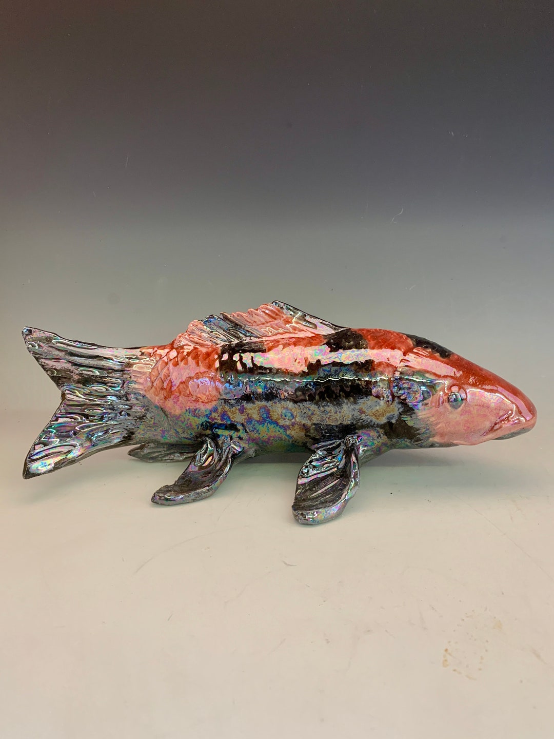 Koi Fish Sculpture,hand Made Fish,ceramic Koi,fish,koi Sculpture,carp ...