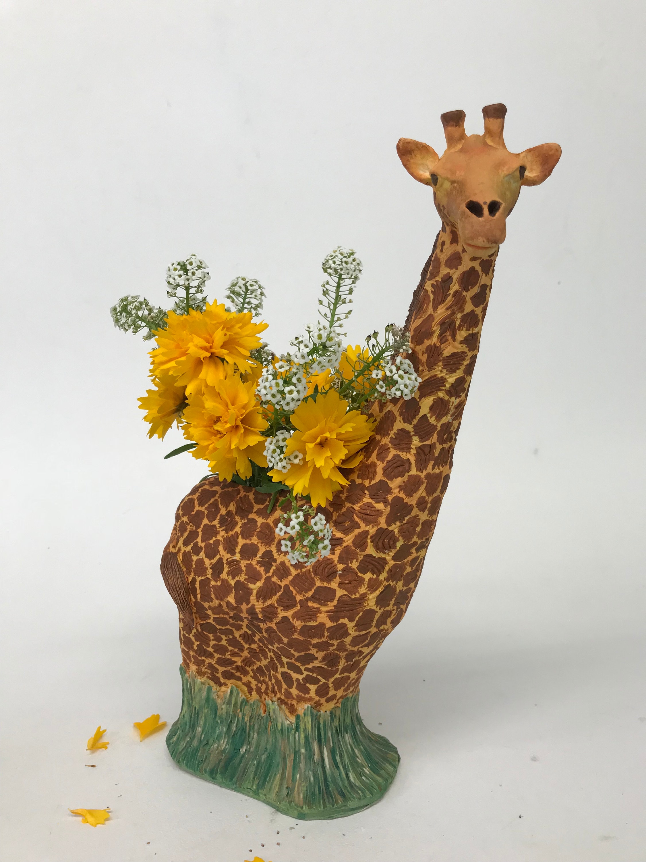 Giraffe Vase,giraffe Flower Vase,safari Art,animal Sculpture,art and ...