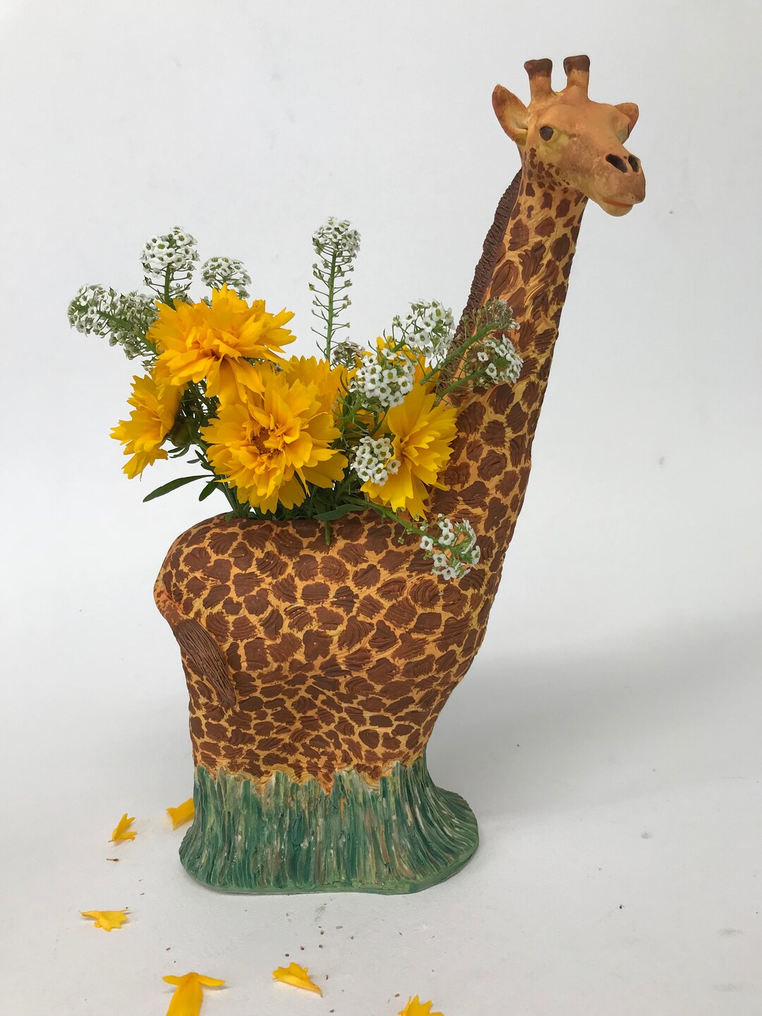 Giraffe Vase,giraffe Flower Vase,safari Art,animal Sculpture,art and ...