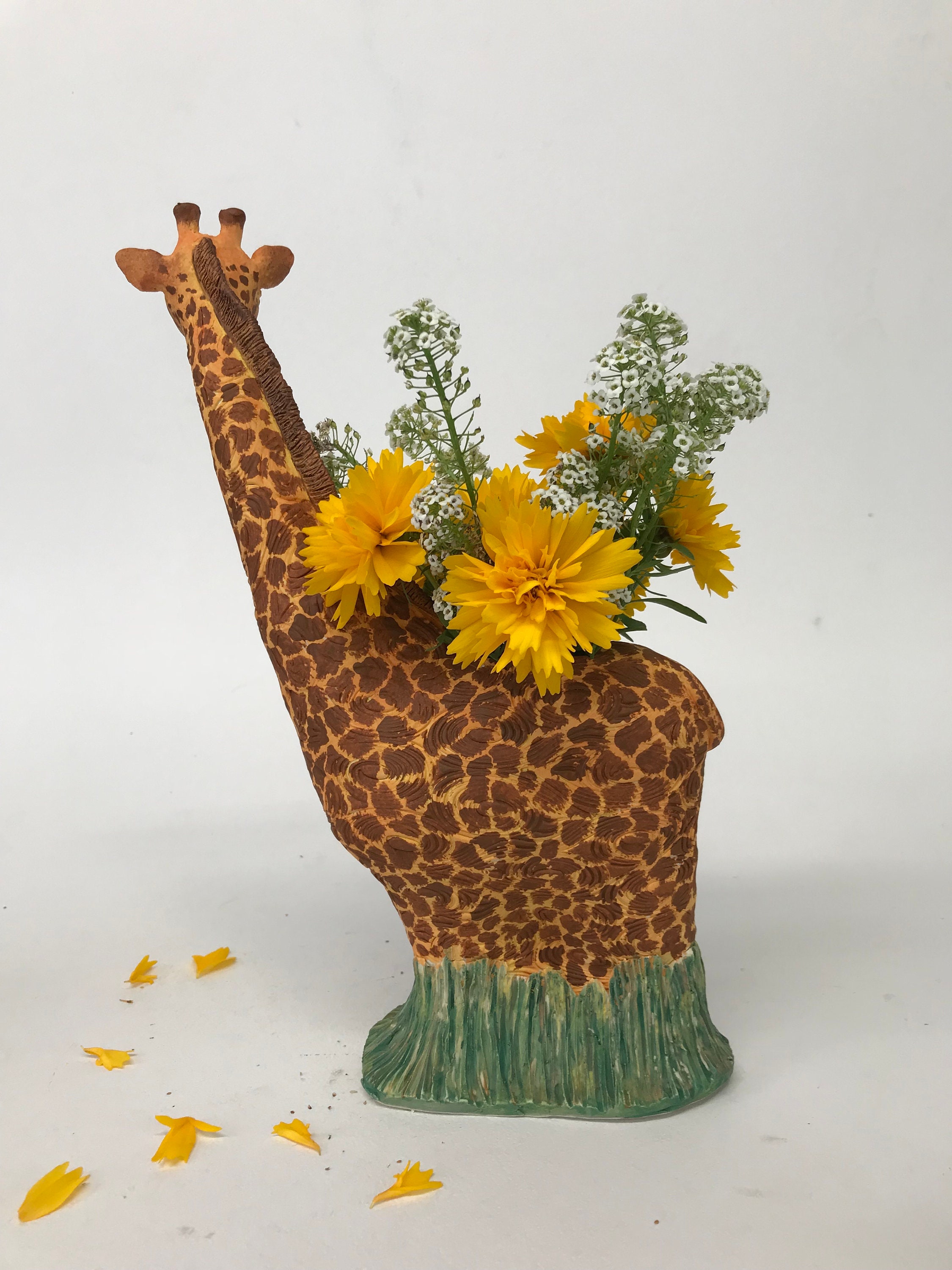 Giraffe Vase,giraffe Flower Vase,safari Art,animal Sculpture,art and ...