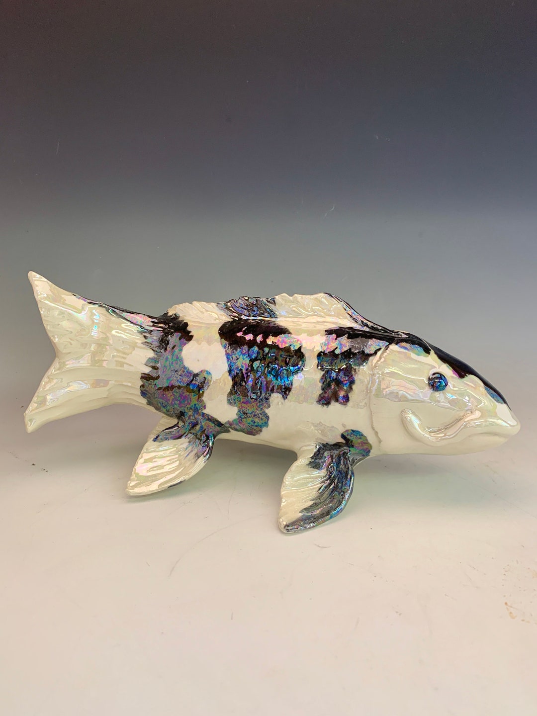 Koi Fish Sculpture,hand Made Fish,ceramic Koi,fish,koi Sculpture,carp ...