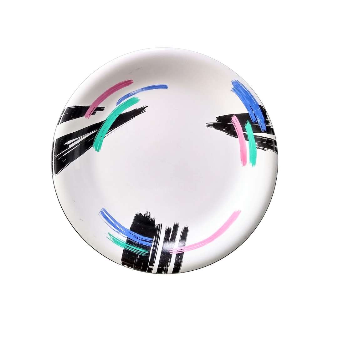 Vintage Postmodern Dinner Plate Design Concepts by Newcor Liza Pattern ...