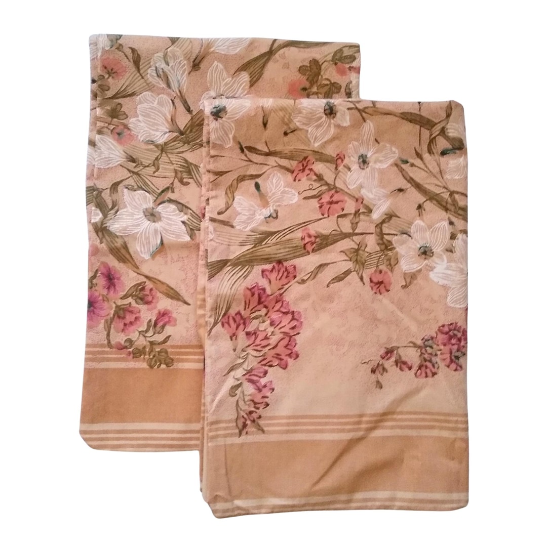 Vintage Bill Blass Floral Pillowcases - Springmaid Brown Floral - Etsy