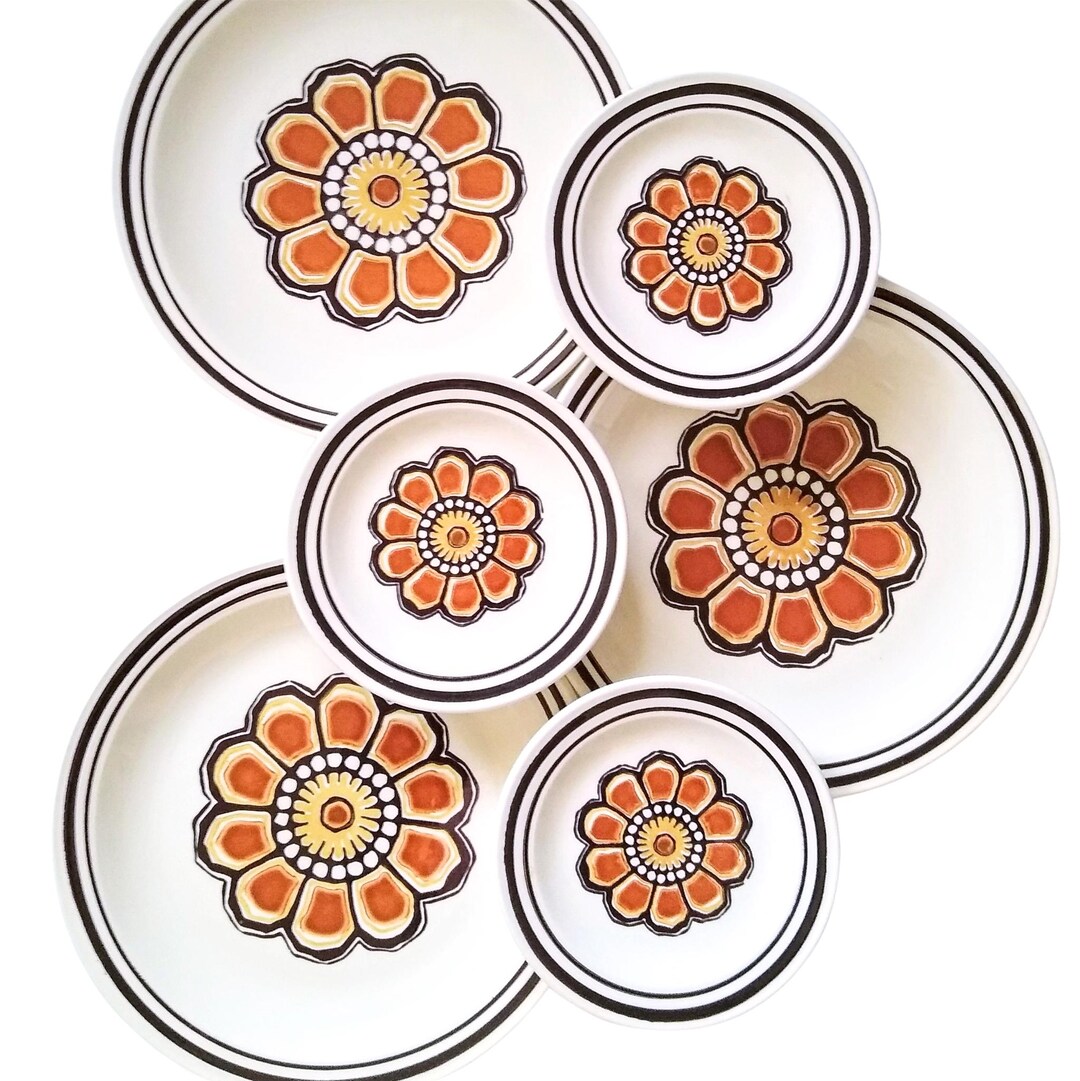 Vintage Homer Laughlin Aztec Dinner Plates - Retro Dinnerware - Etsy