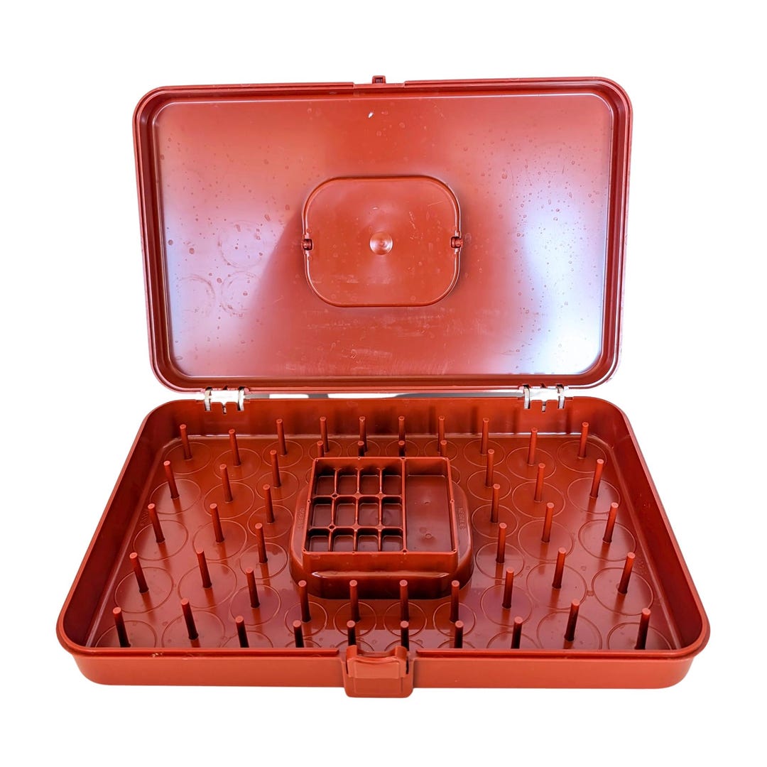 1970s Vintage Wilson Mfg Burnt Orange Sewing Box - Thread Spool ...