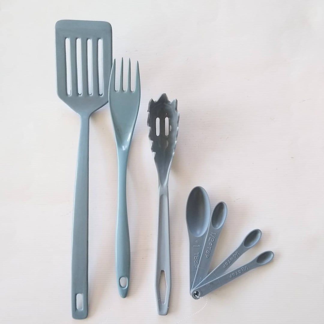 Vintage Blue Kitchen Utensils Dusty Blue Vintage Nylon & - Etsy