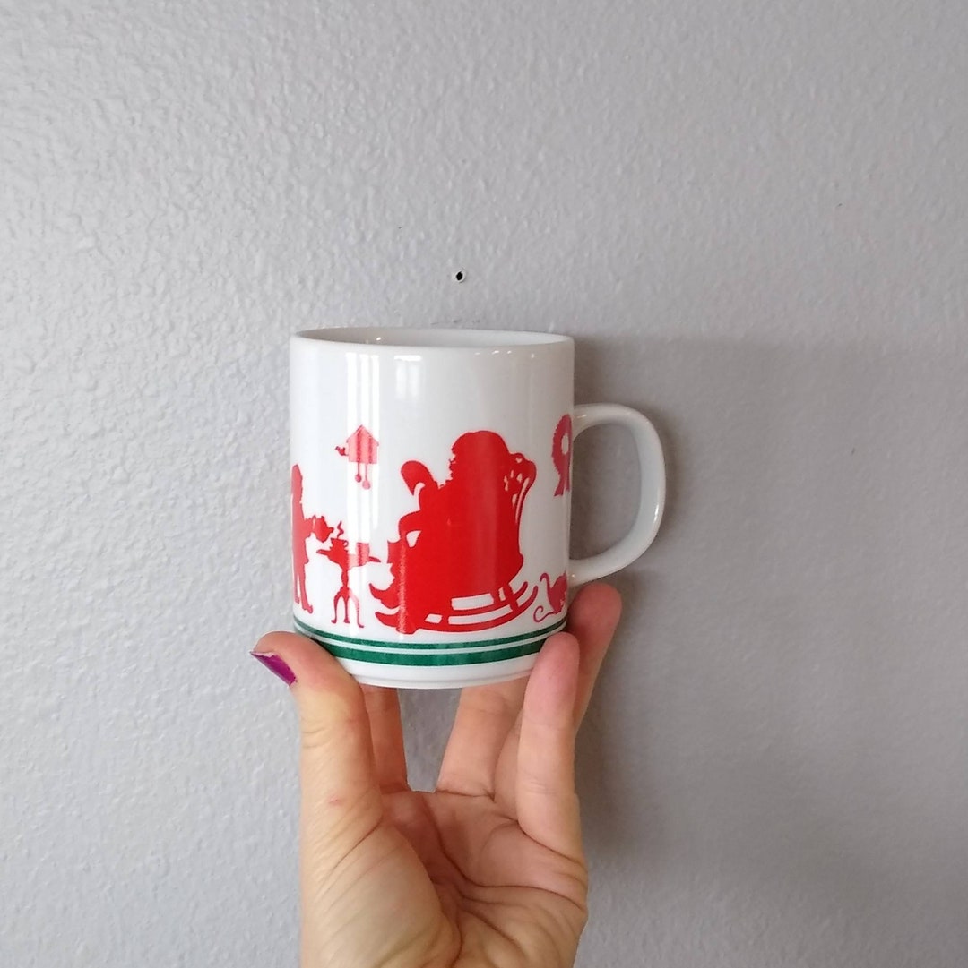 Vintage Avon Holiday Mug With Santa Claus and Elves - Etsy