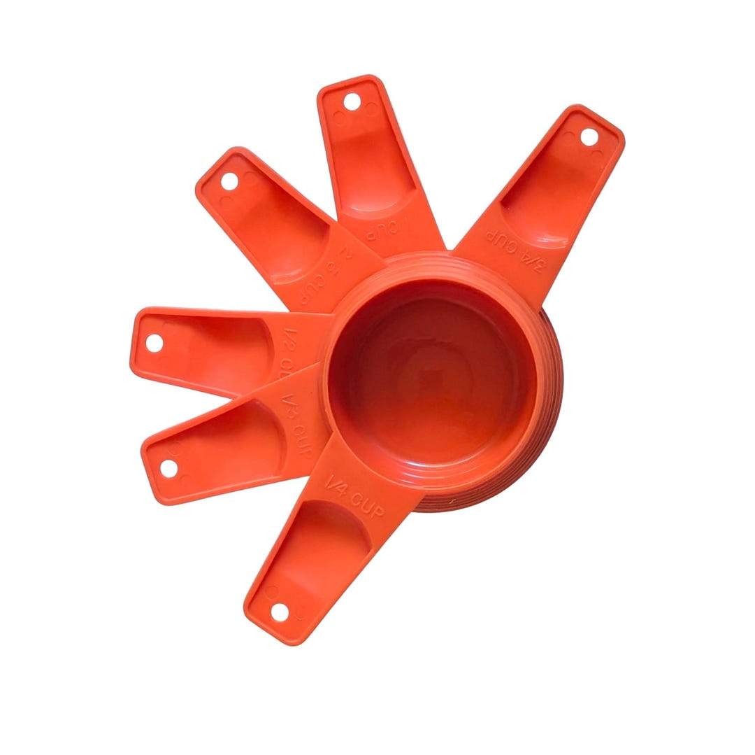 Vintage Orange Tupperware Measuring Cups - Set of 6 - Etsy
