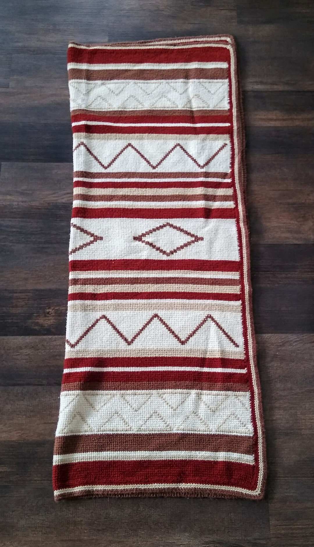 Vintage Southwestern Style Afghan Blanket - Mary Maxin Pattern - Etsy