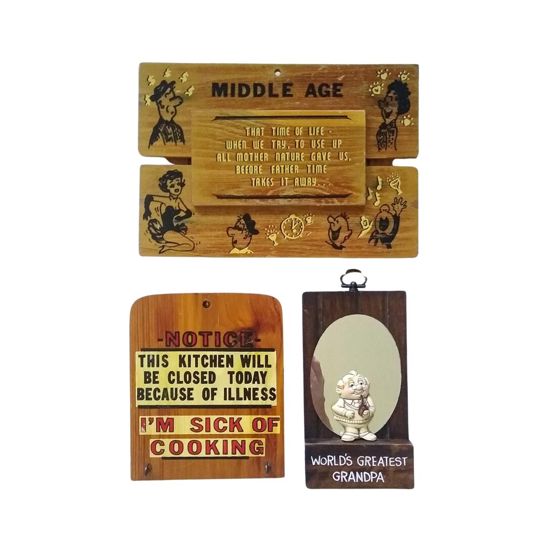 Vintage Novelty Wood Wall Plaques - Humorous Wall Decor - Etsy