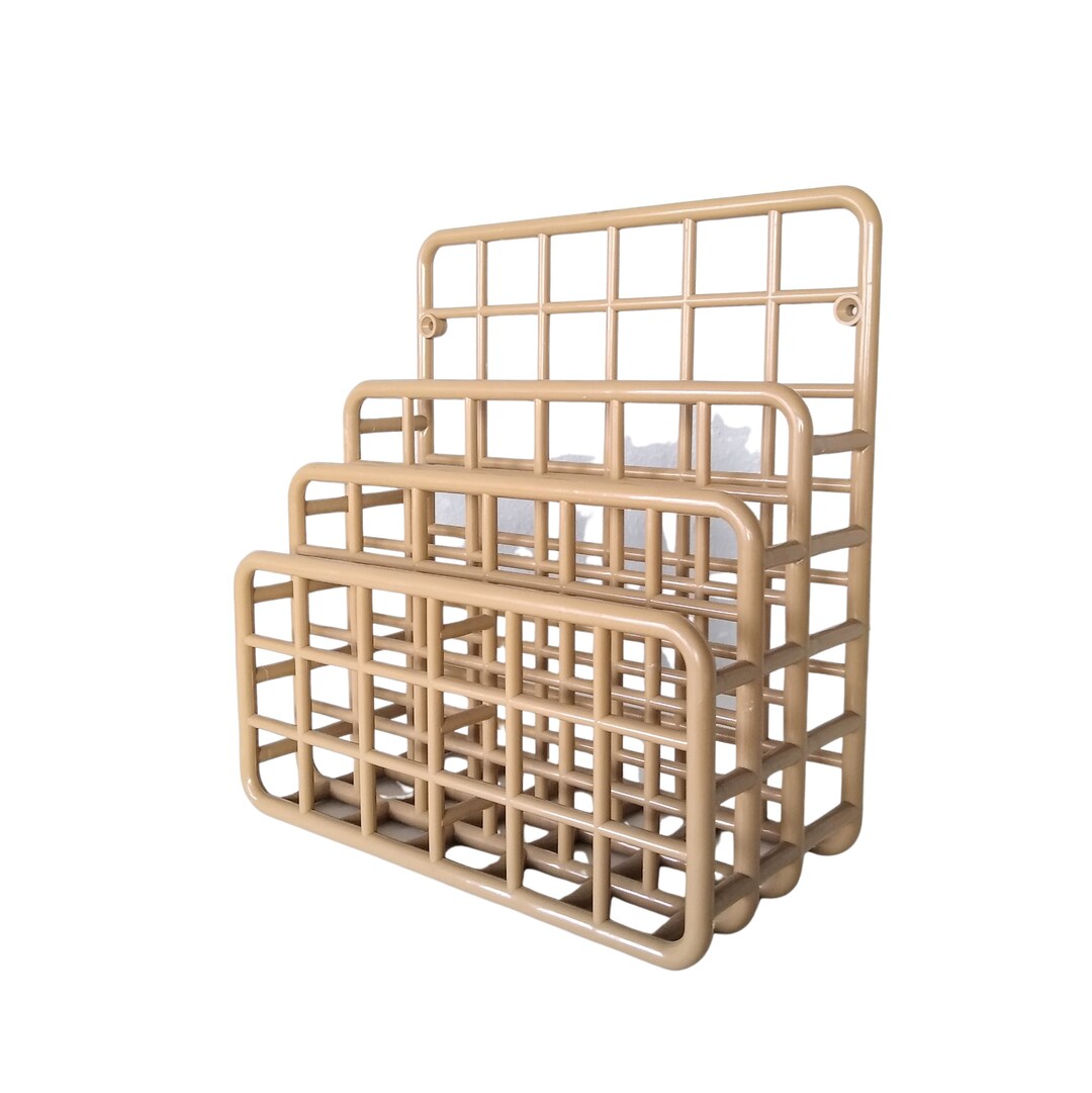 Vintage 1980s Tan Yaffa Wall Mount Organizer - Retro Office Decor - Etsy
