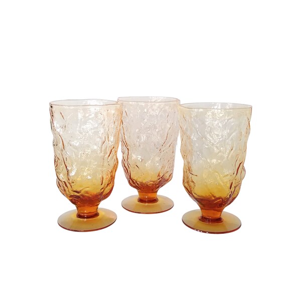 Amber Water Goblets - Etsy