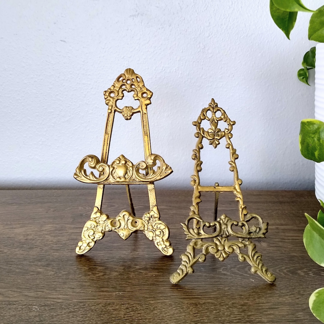 Vintage Ornate Solid Brass Easels Brass Home Decor - Etsy