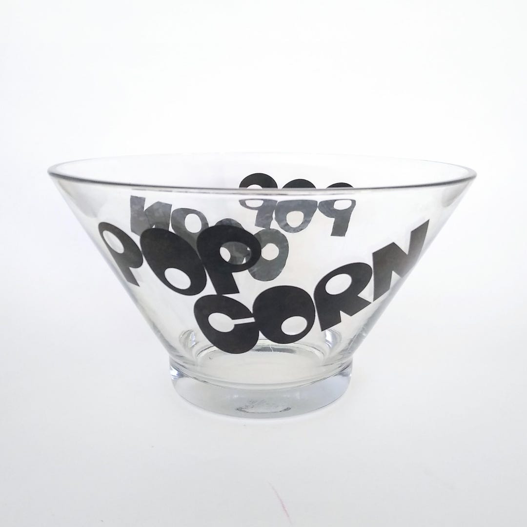 1970s Vintage Wheaton Glass Large Popcorn Serving Bowl With Groovy ...