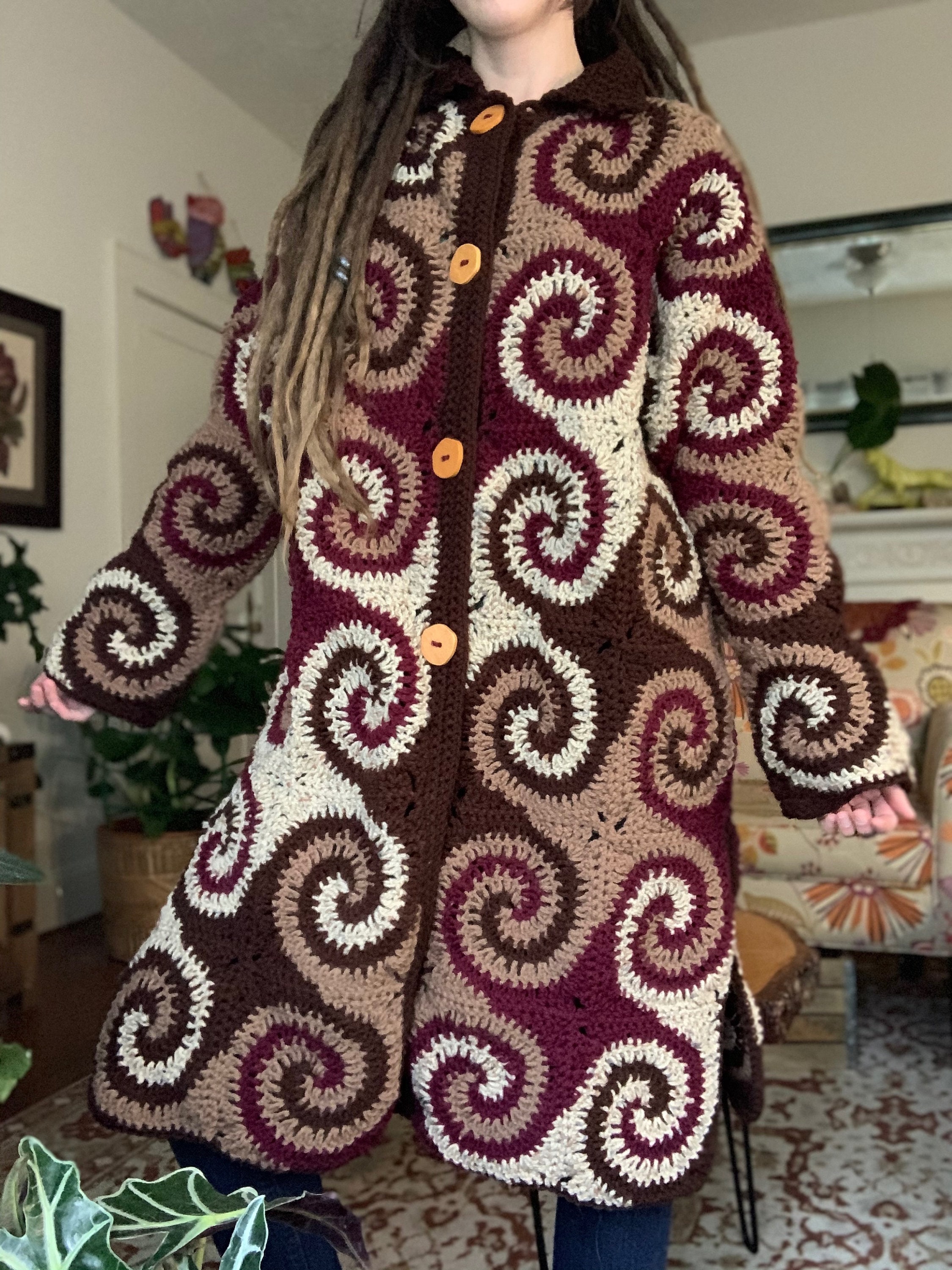 Vortex Sweater Crochet Pattern // Granny Spiral Cardigan | Etsy UK