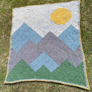 Crochet Blanket Pattern - Mountain Crochet Pattern - Etsy