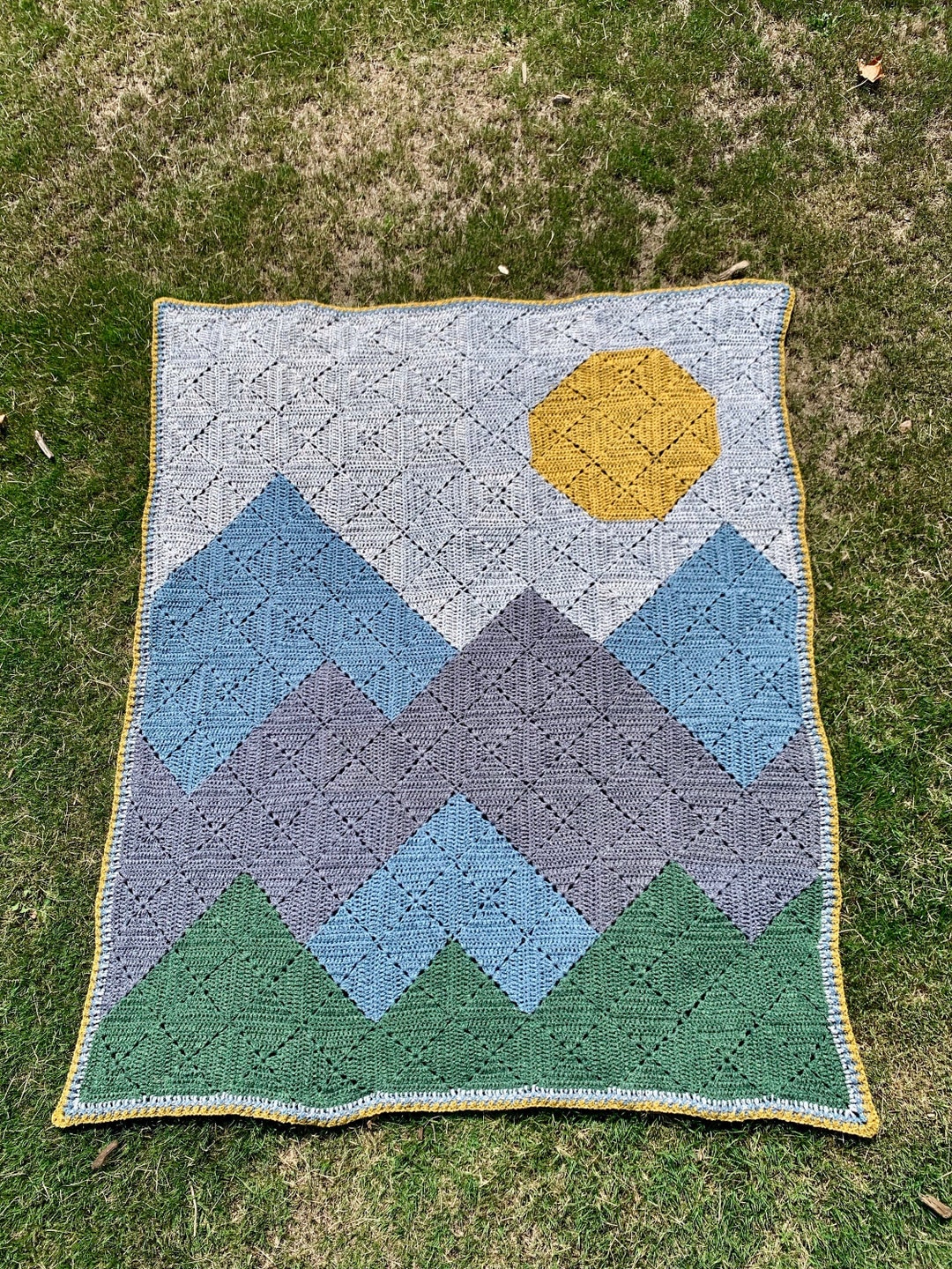 Crochet Blanket Pattern - Mountain Crochet Pattern - Etsy