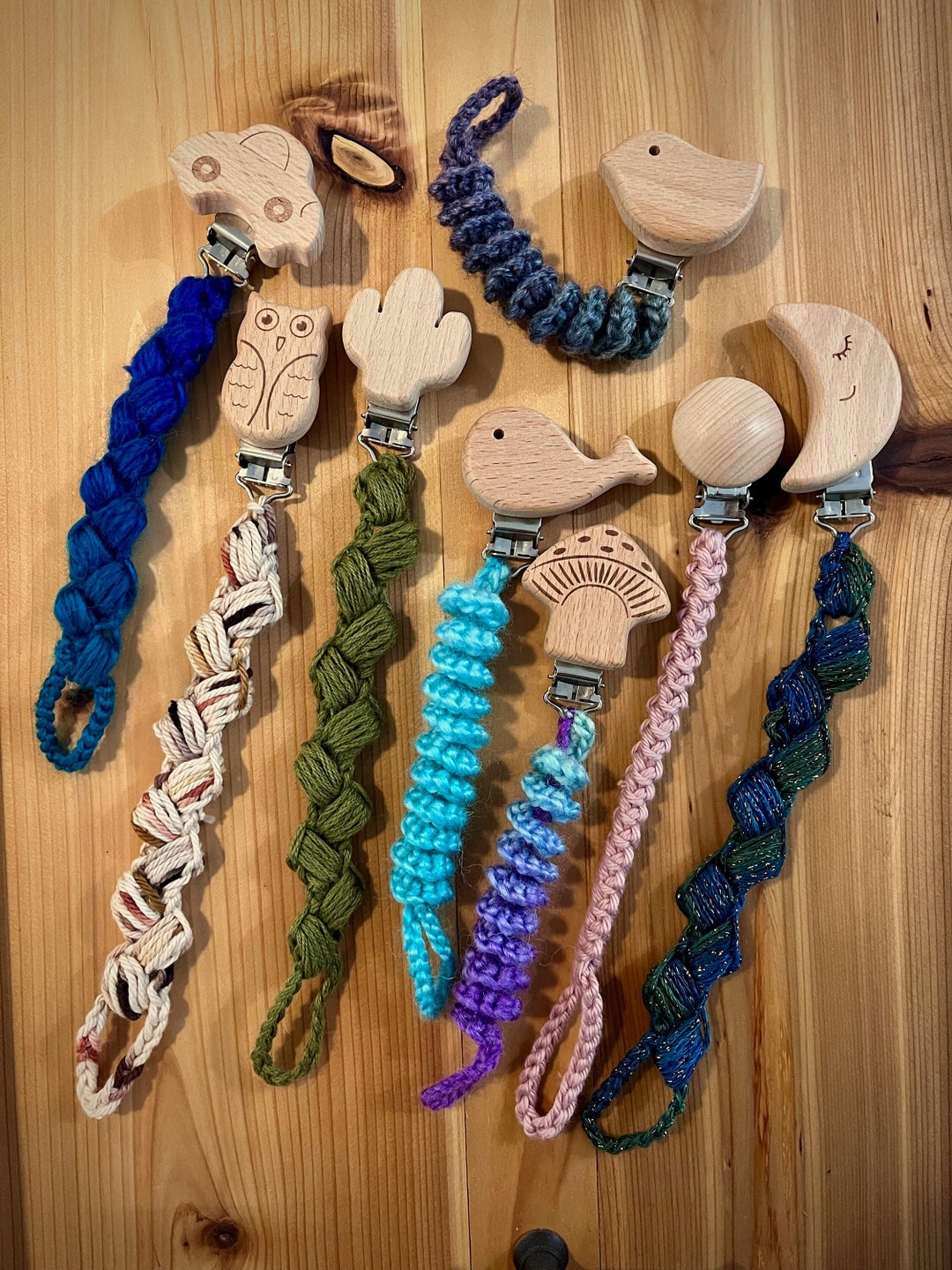 Pacifier Clip Crochet Pattern Pack // 3 Pacifier Leash Patterns - Etsy