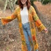 Crochet Coat Pattern - Flower Duster Crochet Pattern // Long Sweater ...