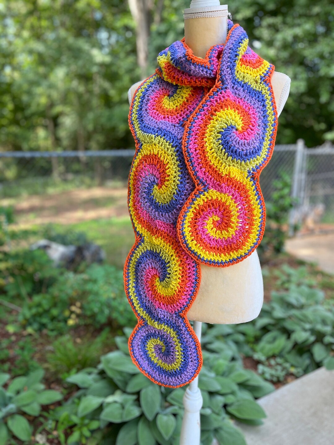 Crochet Scarf Pattern - Spiral Scarf Pattern - Etsy
