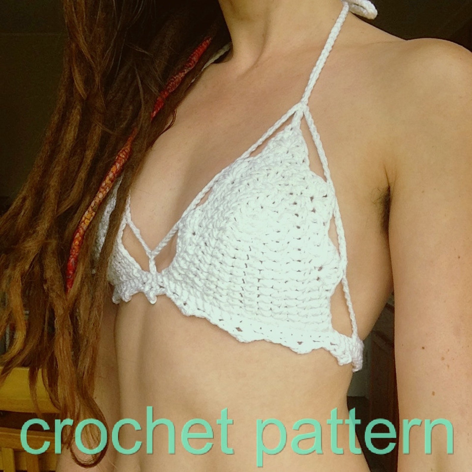 Crochet Bralette Pattern Crop Top Halter Bikini High Neck Etsy